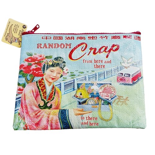 Blue Q Zipper Pouch Bag Random Crap Asian Bowling Pins Recycled ...