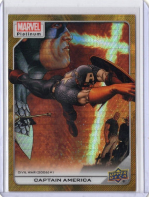 2023 Upper Deck Marvel Platinum - Captain America SSP Amber Crystals 5/5 | eBay
