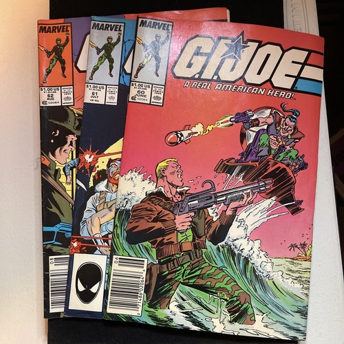 Lot Of 3 Marvel G.I. Joe #60 61 62 comic books 1987 A Real American ...