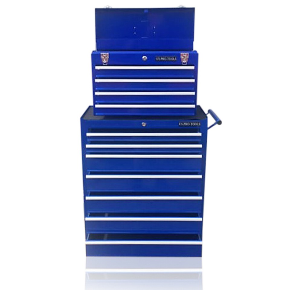 US PRO TOOLS MECHANICS TOOL CHEST BOX ROLLCAB TOOLBOX ROLLER CABINET 11 ...