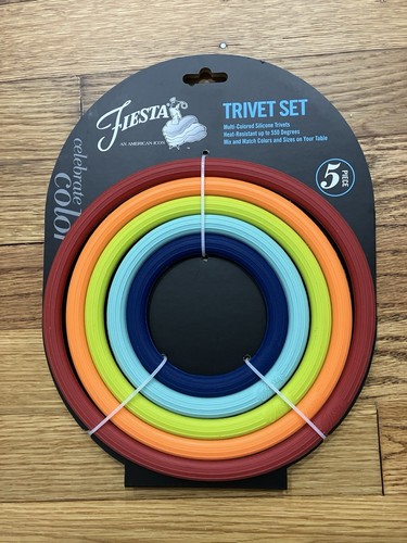 Fiesta 5-Piece Silicone Trivet Set Scarlet Tangerine Lemongrass ...