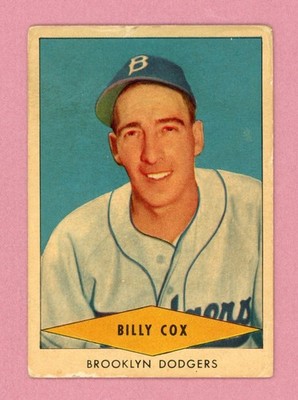 1954 Red Heart Billy Cox Brooklyn Dodgers Baseball Card Low Grade | eBay
