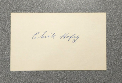 CHICK HAFEY CARDINALS REDS HOF SIGNED AUTOGRAPHED INDEX CARD - FREE ...