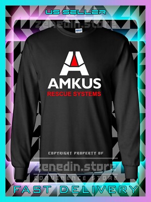 New Tee Shirt AMKUS Rescue Logo Men's Long Sleeve T-Shirt American T ...
