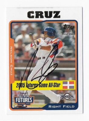 2005 TOPPS NELSON CRUZ NATIONALS BREWERS AUTOGRAPHED SIGNED BASEBALL ...