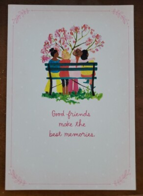 heartline Hallmark friendship themed birthday card, girls sitting on ...