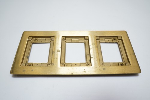 NO HARDWARE! New WIREMOLD Walker Cover Plate Flange Square 3-Gang Brass ...