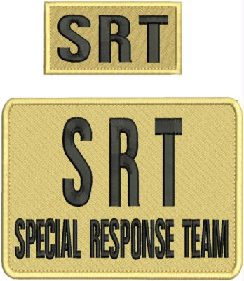SRT SPECIAL RESPONSE TEAM EMBROIDERY PATCH 5X7 2x4 VELCR@ ON BACK | eBay