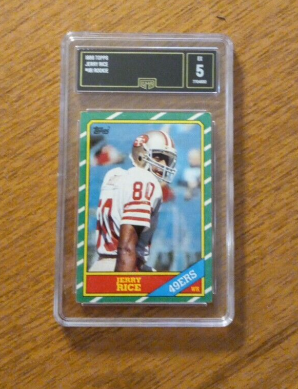 1986 Topps JERRY RICE (x2) #161 RC - GRADED 5 Excellent & Non-Graded ...