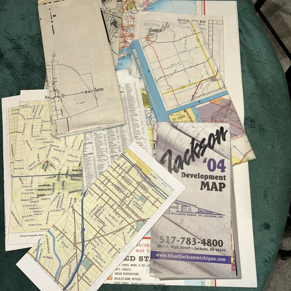 Vintage 40+ Lot Road, Street and Regional Maps Chicago New York ...