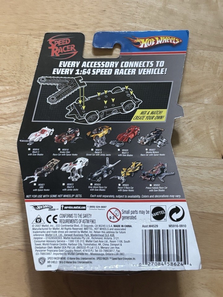 Vintage Hot Wheels Speed Racer Mach 5 with Saw Blades New in Unopened ...