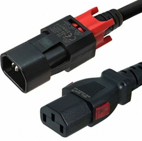 zLock Dual - Locking C14 to Locking C13 Power Cord - 6.6ft Black (14/3 ...