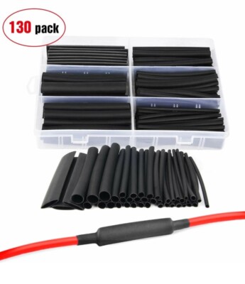 130 Pack Dual Wall Adhesive Heat Shrink Tubing Electrical Wire Cable ...