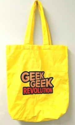 RARE Geek Geek Revolution Tote Bag Yellow Comic Con Game Sci Fi Pop ...