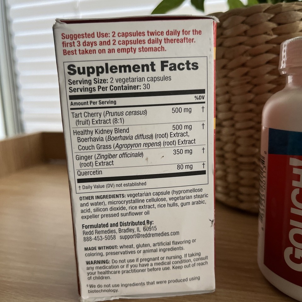 Redd Remedies Gouch! - 60 Vegan Capsules - EXP 06/25 Healthy Uric Acid ...