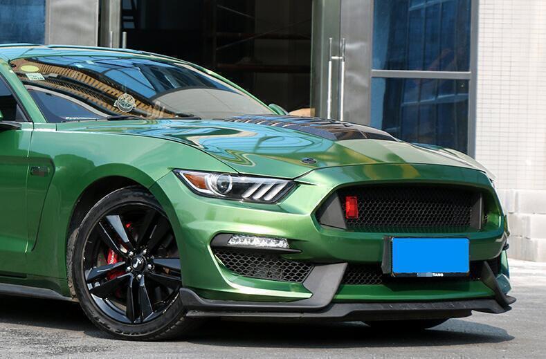 For Ford Mustang 2015-17 GT350 Primer Black Front Bumper Center Hood ...
