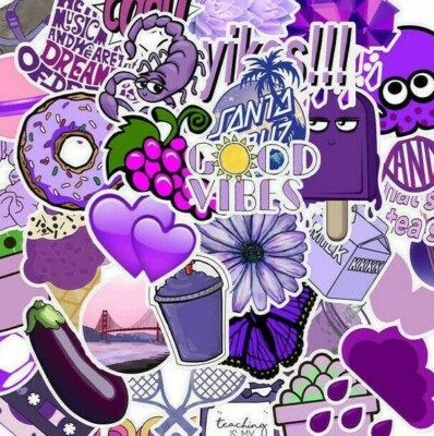 10pcs Purple VSCO Girl Stickers Hydro Flask Good Vibes Decal Teen ...