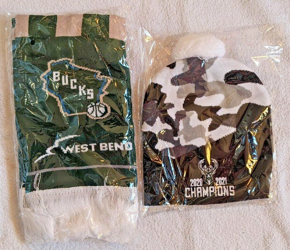 Lot of 4 2021 Milwaukee Bucks Giveaways - Beanie & Baseball Cap, Poncho ...
