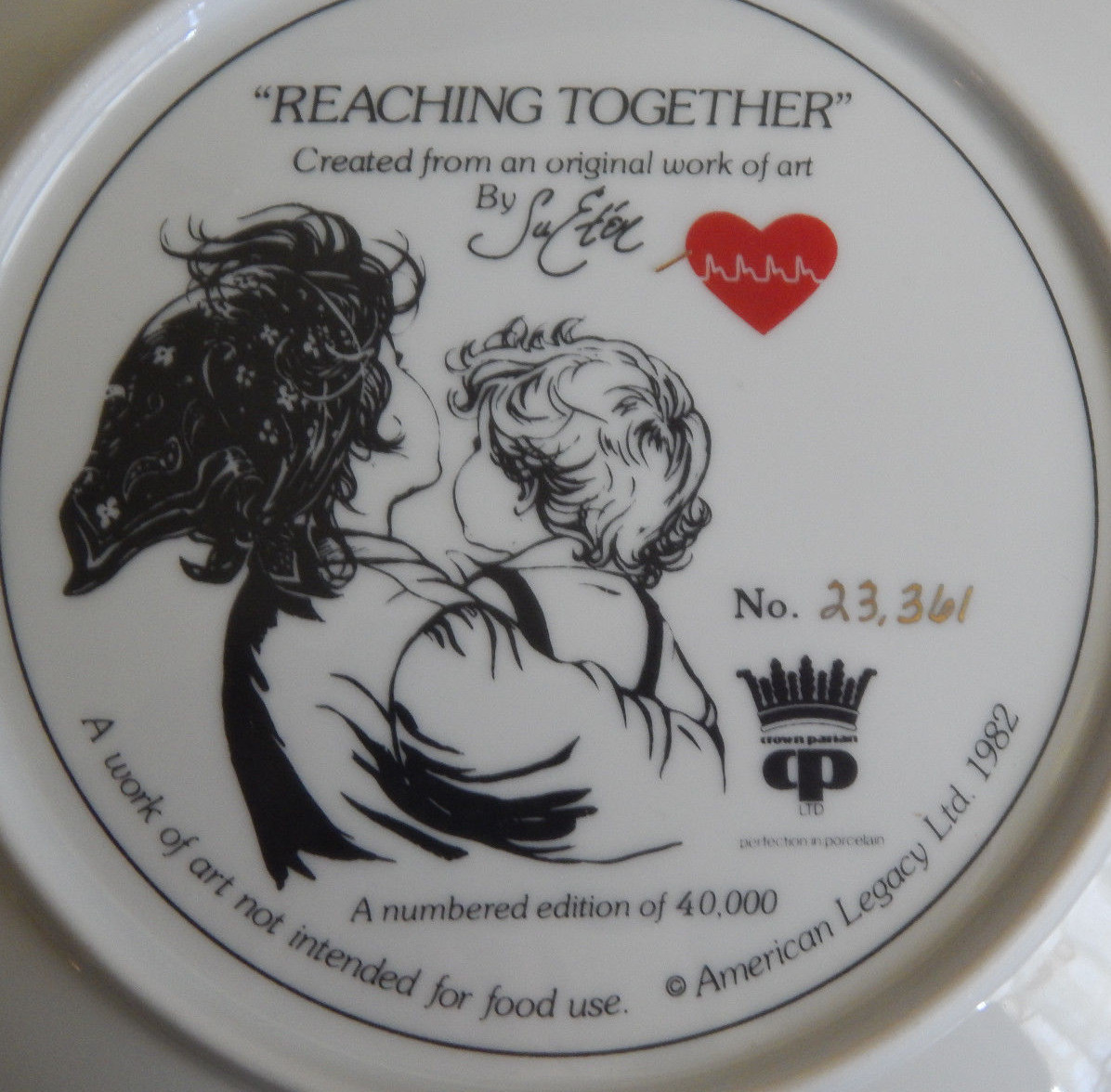 "Reaching Together" Plate by Sue Etem (8.5", 1982) Big and Little ...