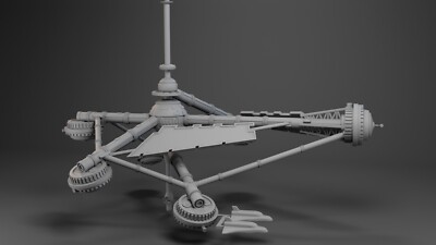 JAMES BOND 007 MOONRAKER DRAX Space Station 3D Printed 8 inches long 2 ...