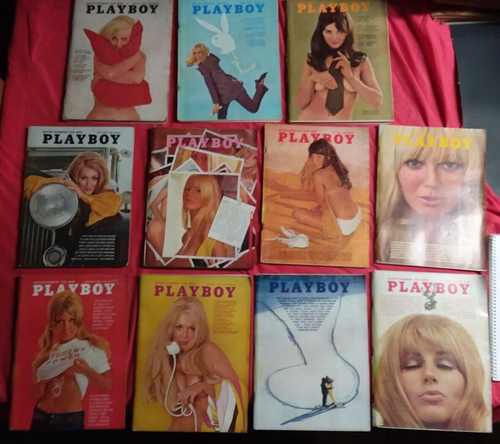 11 vtg 1969 PLAYBOY MAGAZINES FEBUARY-DECEMBER W/CENTERFOLDS & VARGAS PIN-UP | eBay