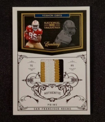 2011 National Treasures Vernon Davis Century Prime 3 Color Patch /50 ...