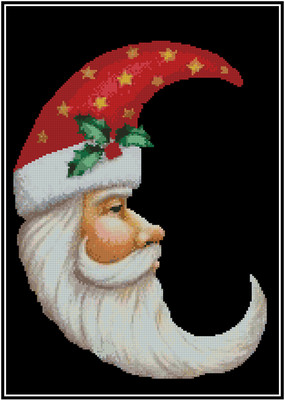 Moon Santa Counted Cross Stitch CHART No. 27-116 | eBay