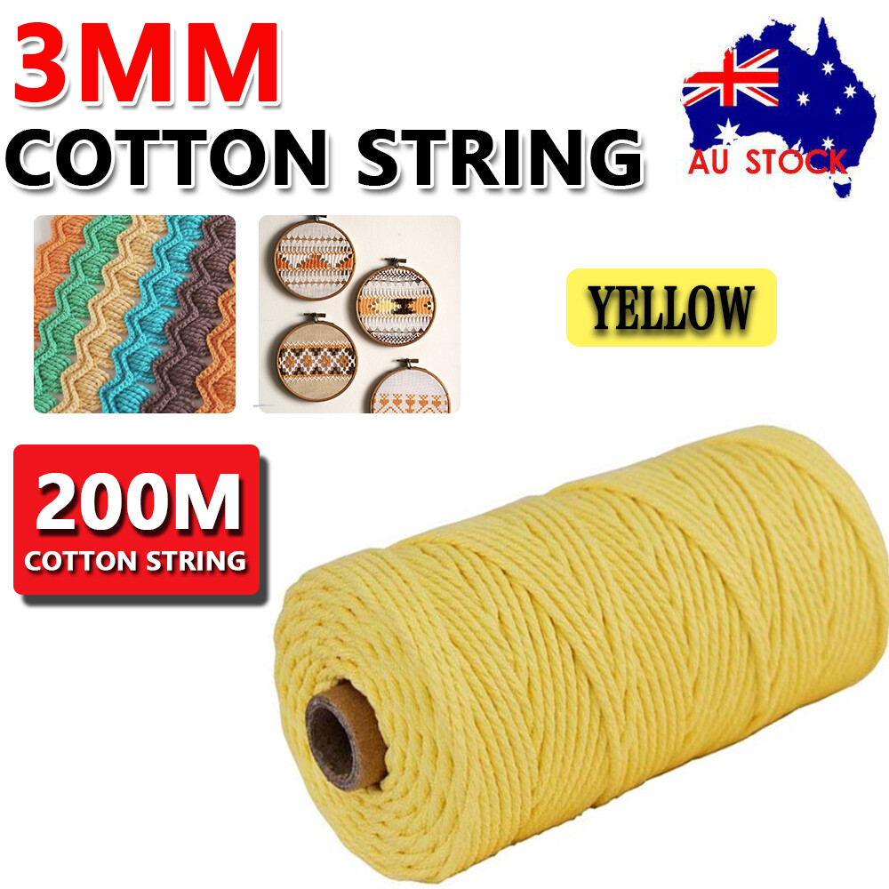 3mm/4mm Macrame Cord Rope Natural Cotton Twiste Cord String Artisa Hand ...