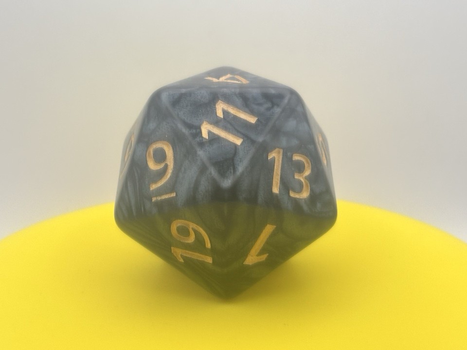 20 Sided DND Dice,D20 Giant Polyhedral Dice,55mm Titan Large Pearl ...