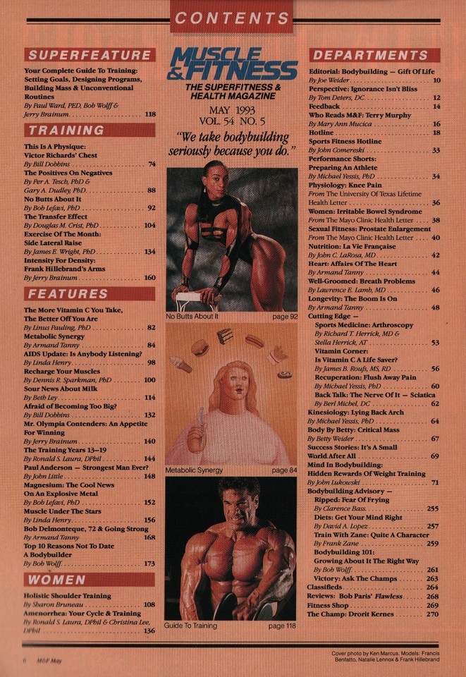 Muscle & Fitness Magazine 05/1993 Sharon Bruneau Drorit Kernes Paul ...