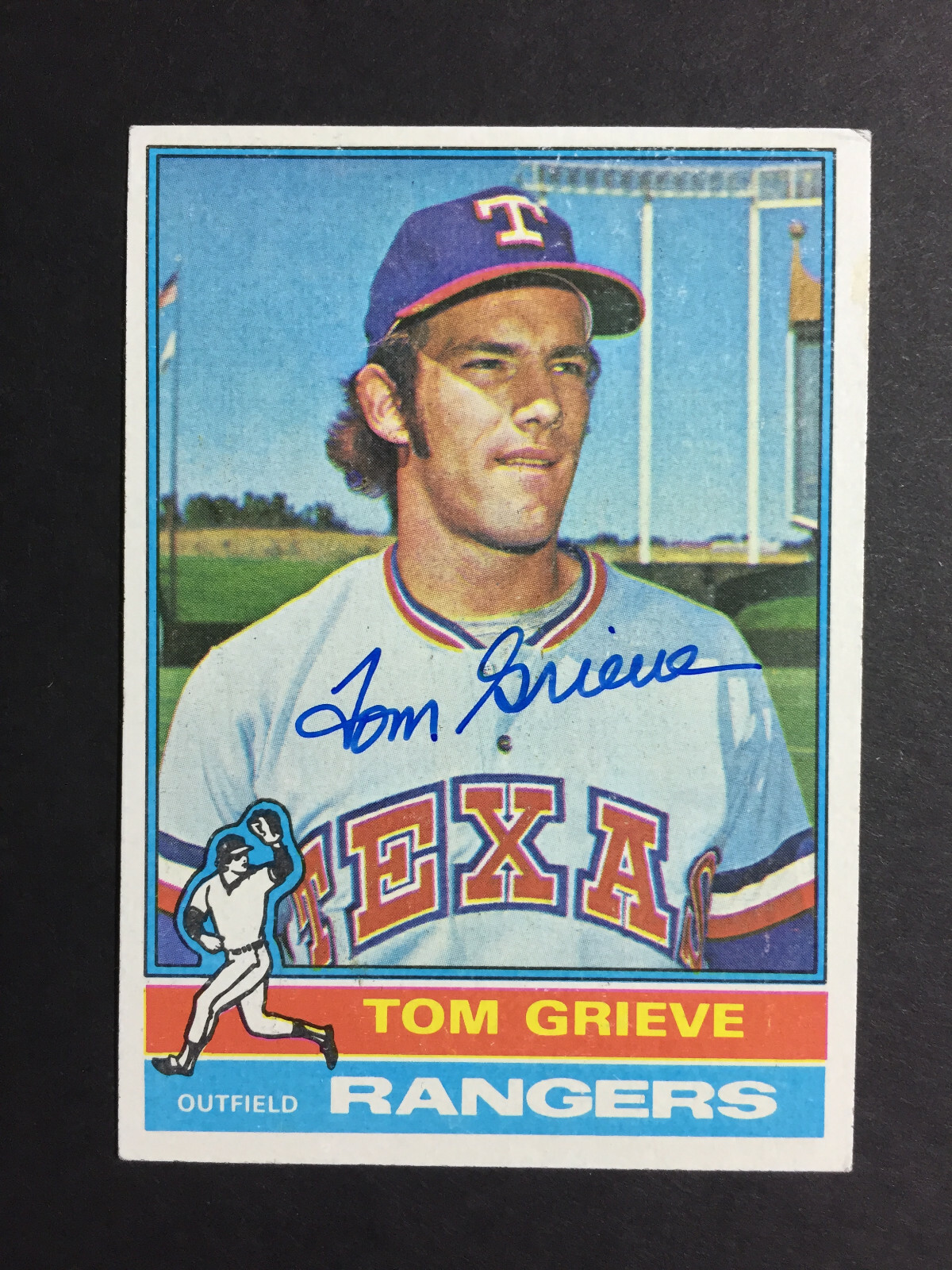 Tom Grieve Rangers Signed 1976 Topps Baseball Card #106 Auto Autograph ...