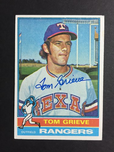 Tom Grieve Rangers Signed 1976 Topps Baseball Card #106 Auto Autograph ...