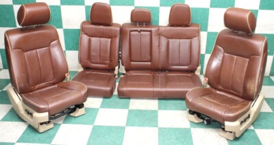 *WEAR* 12' F150 Crew King Ranch Brown Leather Heat Cool Buckets ...