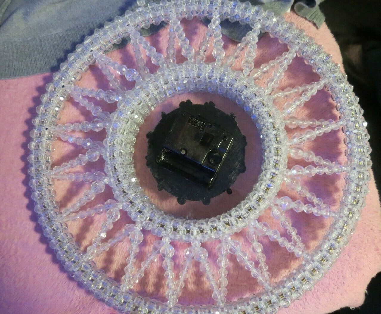 Sailboat Clock Handmade Plastic Beaded Clock 12" Diameter Battery ...