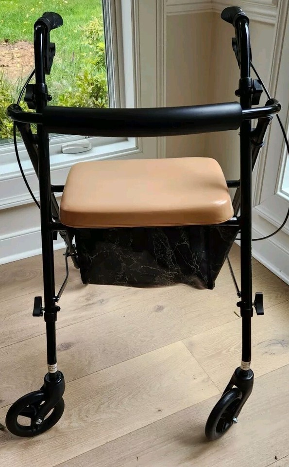 Medline Lightweight Mobility Rollator Walker, Black,250 Lb Limit, Used ...