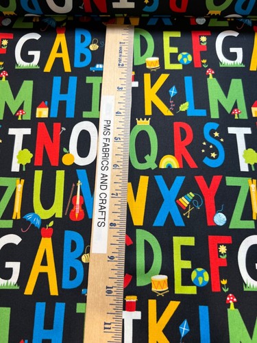 MODA Back to School 100% cotton fabric by the yard 36x44 ABC image ...