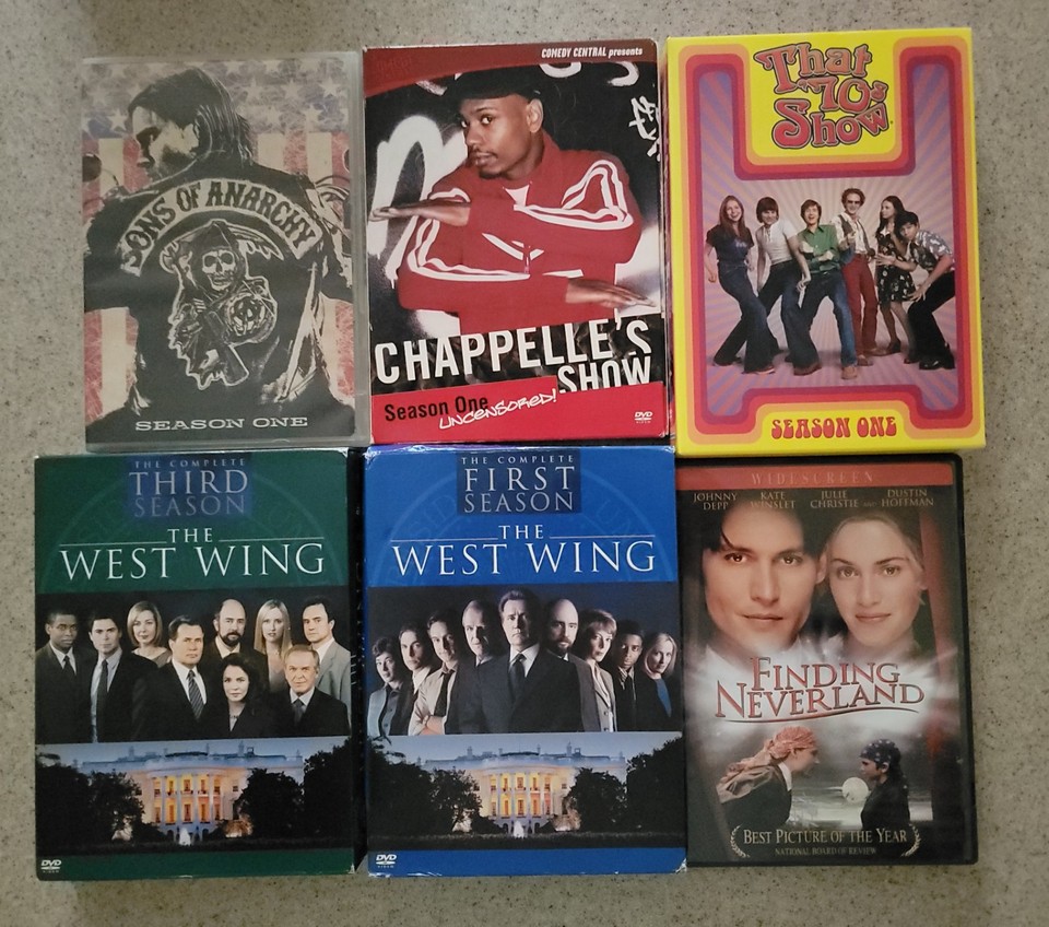 19 TV Movie/sets DVD's (45 discs) King of Queens, Anarchy, West Wing ...