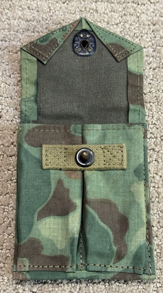 WWII USMC Green Camo M1 Carbine Twin Magazine Pouch Made From Orig ...