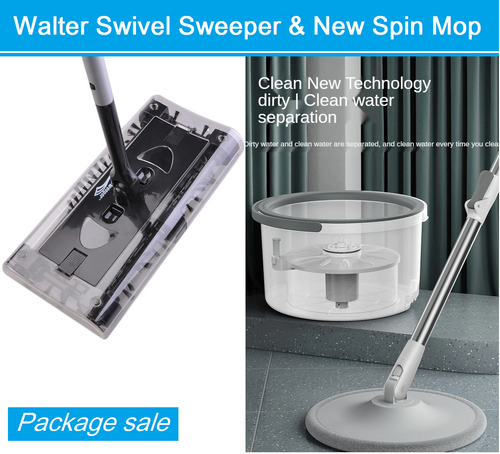 New_Clean Water Sewage Separation Floor Mop + Walter Swivel Sweeper MAX ...