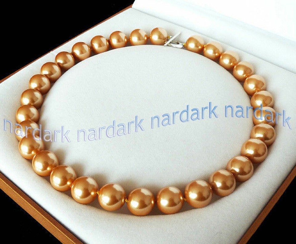 Rare Huge 14mm Genuine Mix Color South Sea Shell Pearl Round Beads ...