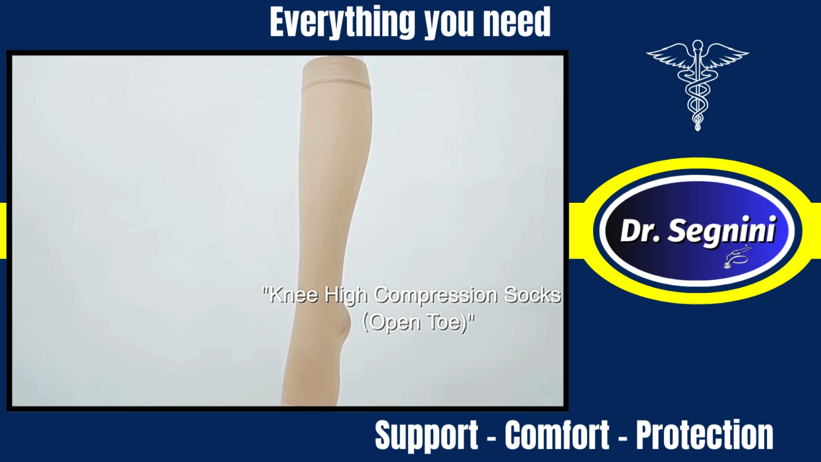 Compression Stockings 20-30 Mmhg Knee High Open Toe Socks Varicose Vein ...