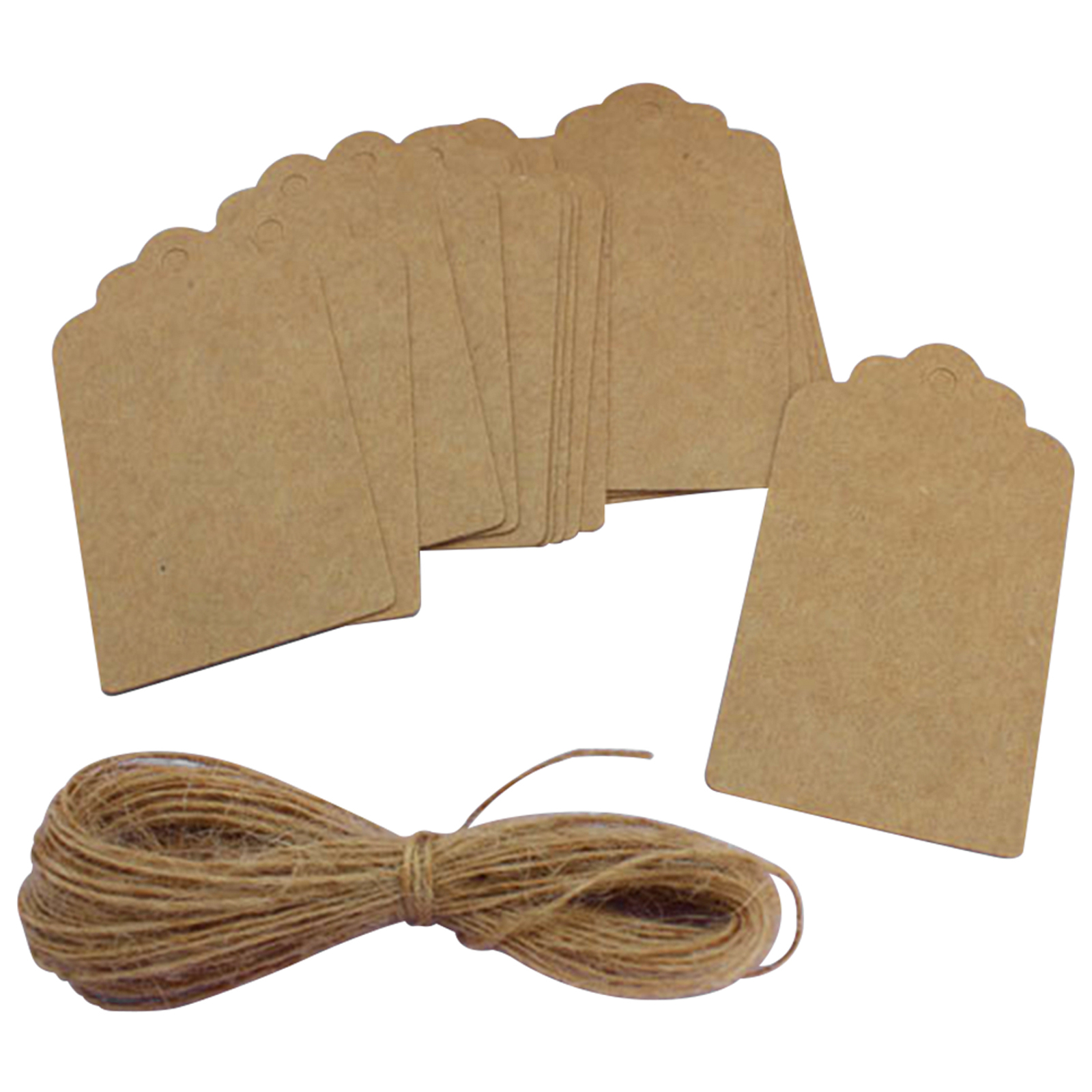 100pcs Blank Writable Gift Tag Paper Label Baking With 20m String ...