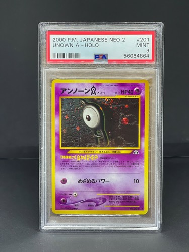 Pokemon Neo 2 Unown A Holo PSA 9 MINT #201 - Graded Card Japanese 2000 ...