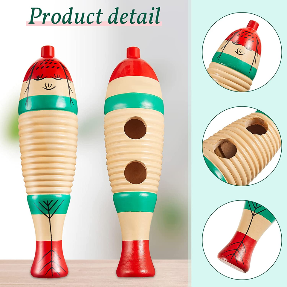 2 Pieces Colorful Fish Shaped Guiro Instrument Latin Musical Wooden ...