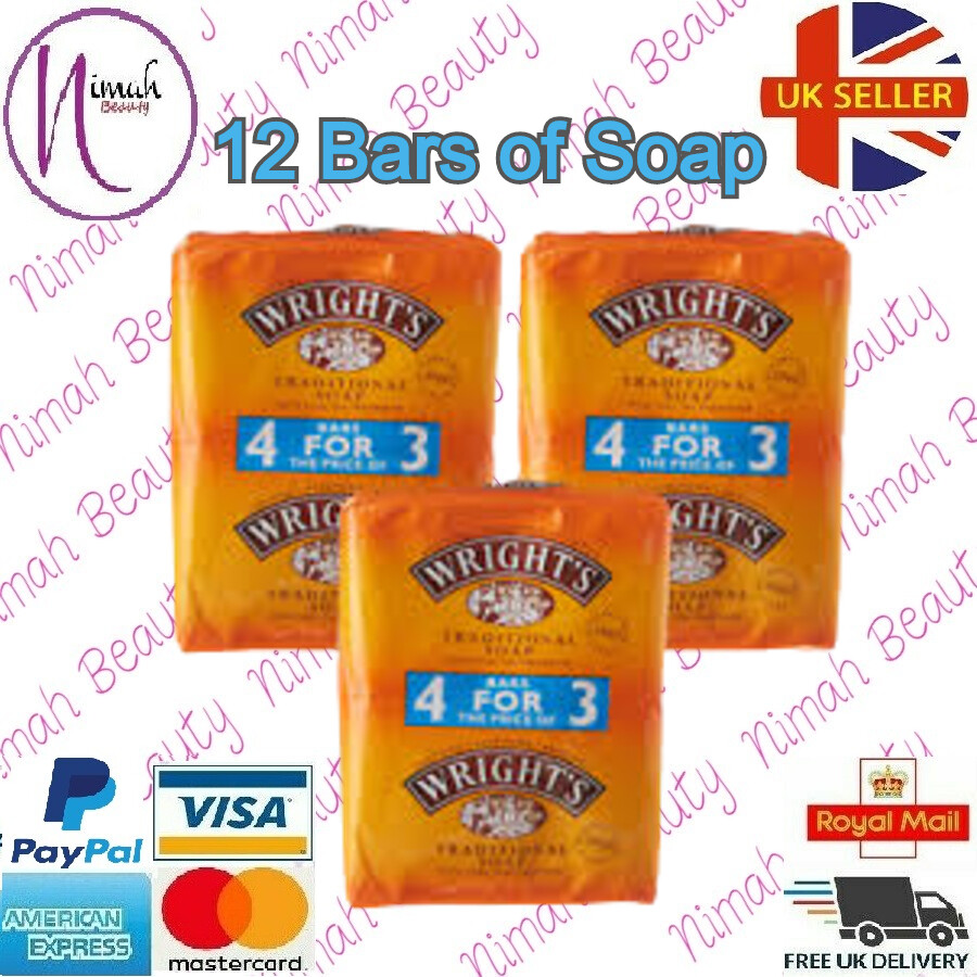 12 X Wrights Coal Tar Soap 125g Bar Traditional Antiseptic All ...