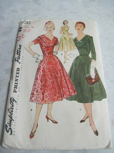 Vintage 1950s dress sewing pattern by Simplicity 1382 | eBay