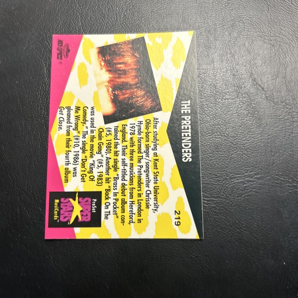 Jb17 Super Stars 1991 ProSet Musicards #219 The Pretenders | eBay