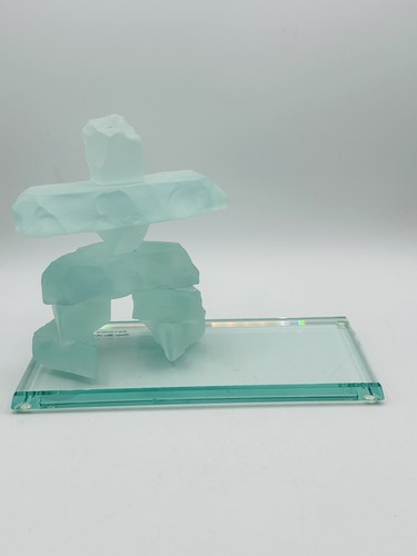 Prestige Glass Frosted Inukshuk Art Sculpture Figurine Paperweight ...
