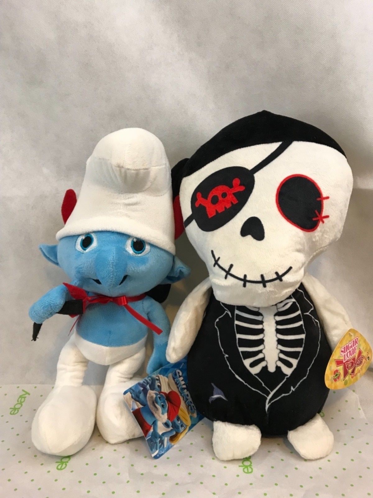 Smurfs Blue Devil And Sugar Loaf Skeleton Pirate Plush Stuffed Animal ...