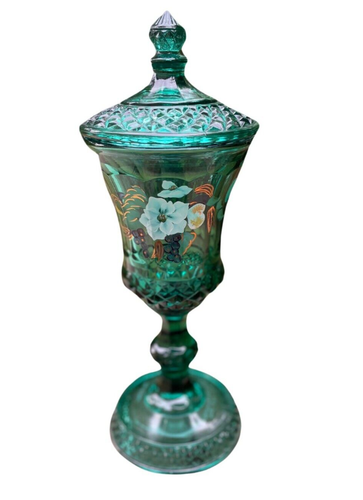 Fenton Art Glass 1997 George Fenton Signature Series Spruce Green Urn ...